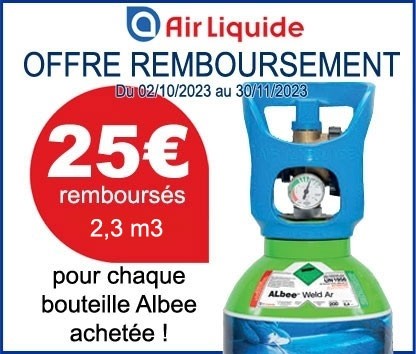 Bouteille ARGON - ALBEE WELD AR - 2,3 m3 AIR LIQUIDE - NEW