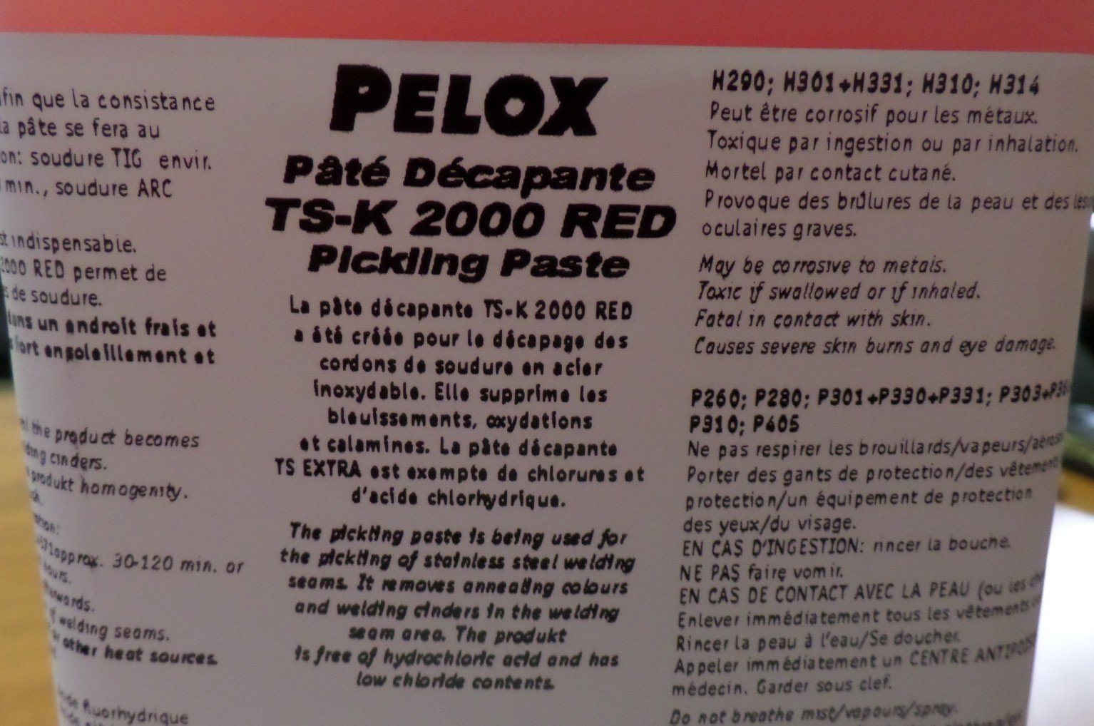 DECAPANT INOX PELOX TS-K 2000 RED - PATE GEL - 1KG