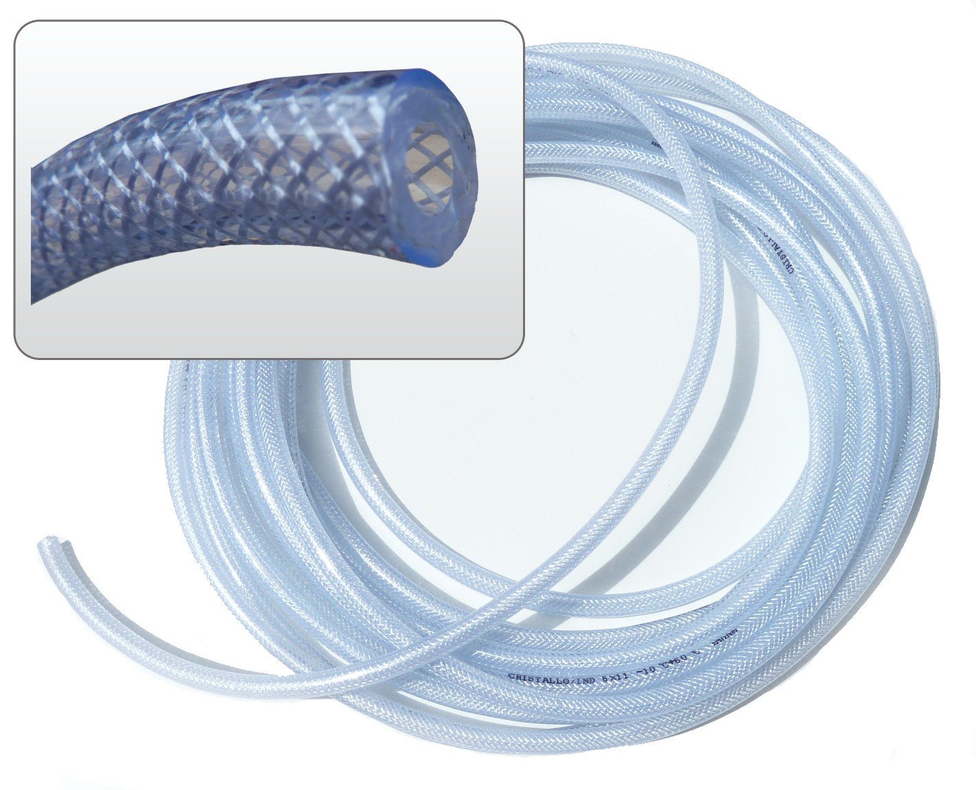 TUYAU GAZ 6 X 11 CRISTAL TRESSE (vendu au mètre)